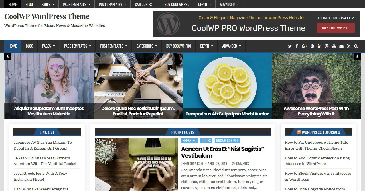 Coolwp Wordpress Theme Themesdna