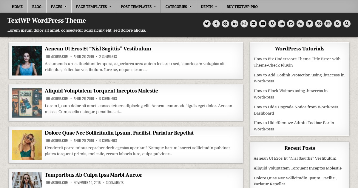 TextWP – Free Minimal WordPress Theme | ThemesDNA.com